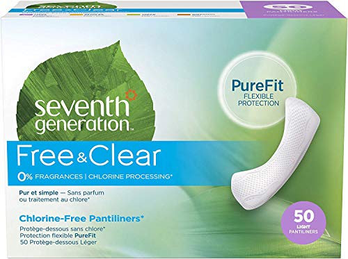 Seventh Generation Pantiliner Pads, Free & Clear, 50 Count | Amazon ...