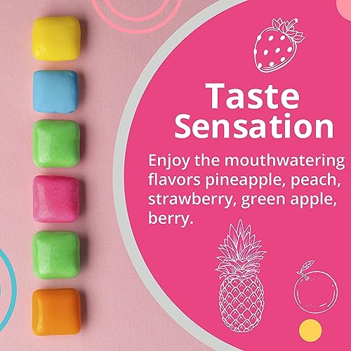 Chiclet Gum Tabs - Fun In The Sun Assorted Colors - Tropical Fruits Flavors Chewing Gums ...