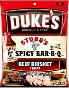 Amazon.com: Dukes Jerky Beef Brisket Strips Spicy Bbq, 3-Ounce
