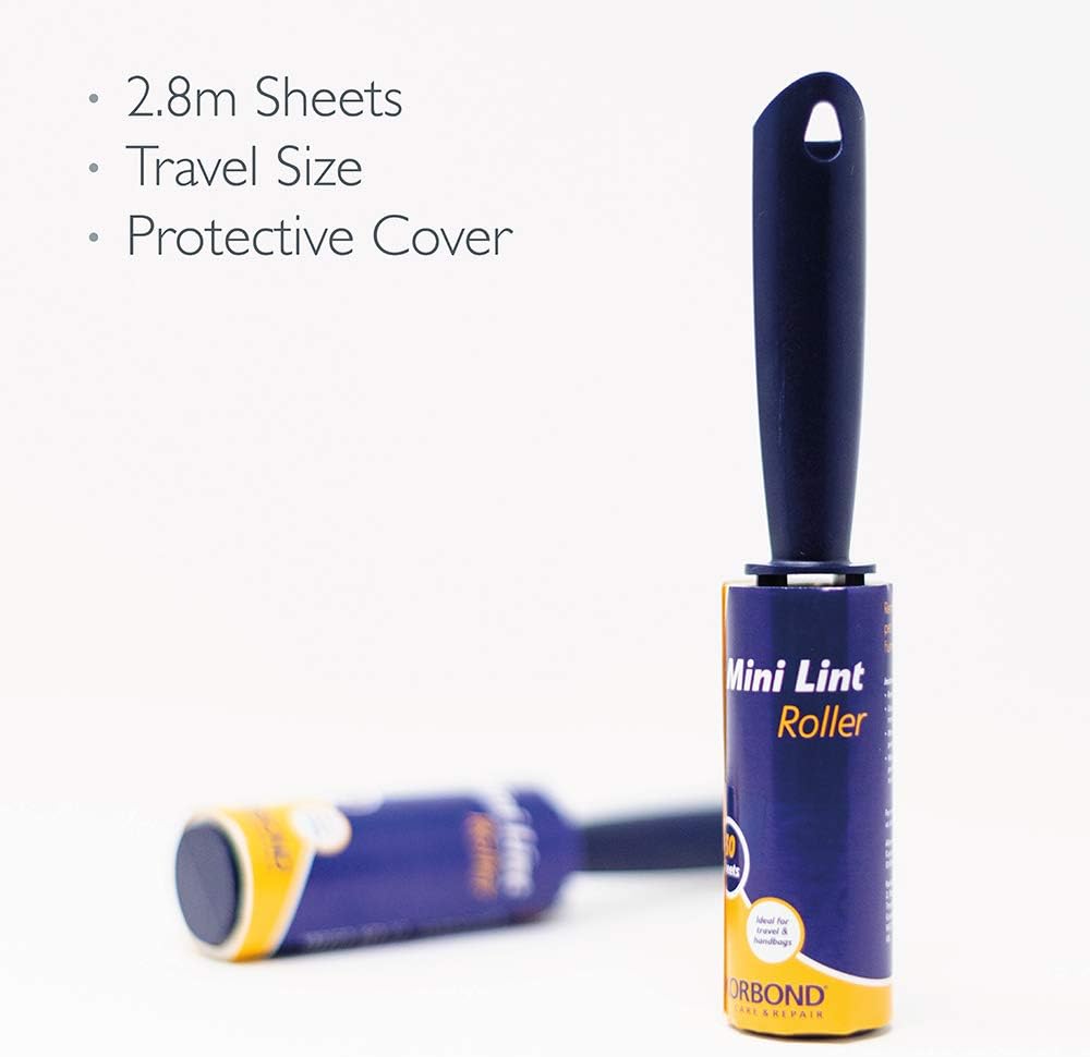 Korbond 2.8m Mini Pocket Lint Roller – TRAVEL SIZE – 30 Sticky Easy ...