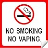Set of 8 No Smoking No Vaping Sign - Self Adhesive Vinyl Sticker - Stop ...