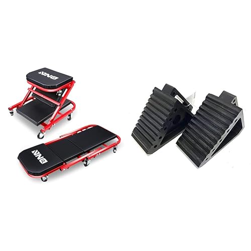 DNA MOTORING 36-Inch 2-in-1 Rolling Folding Car Creeper/Seat Bundle ...