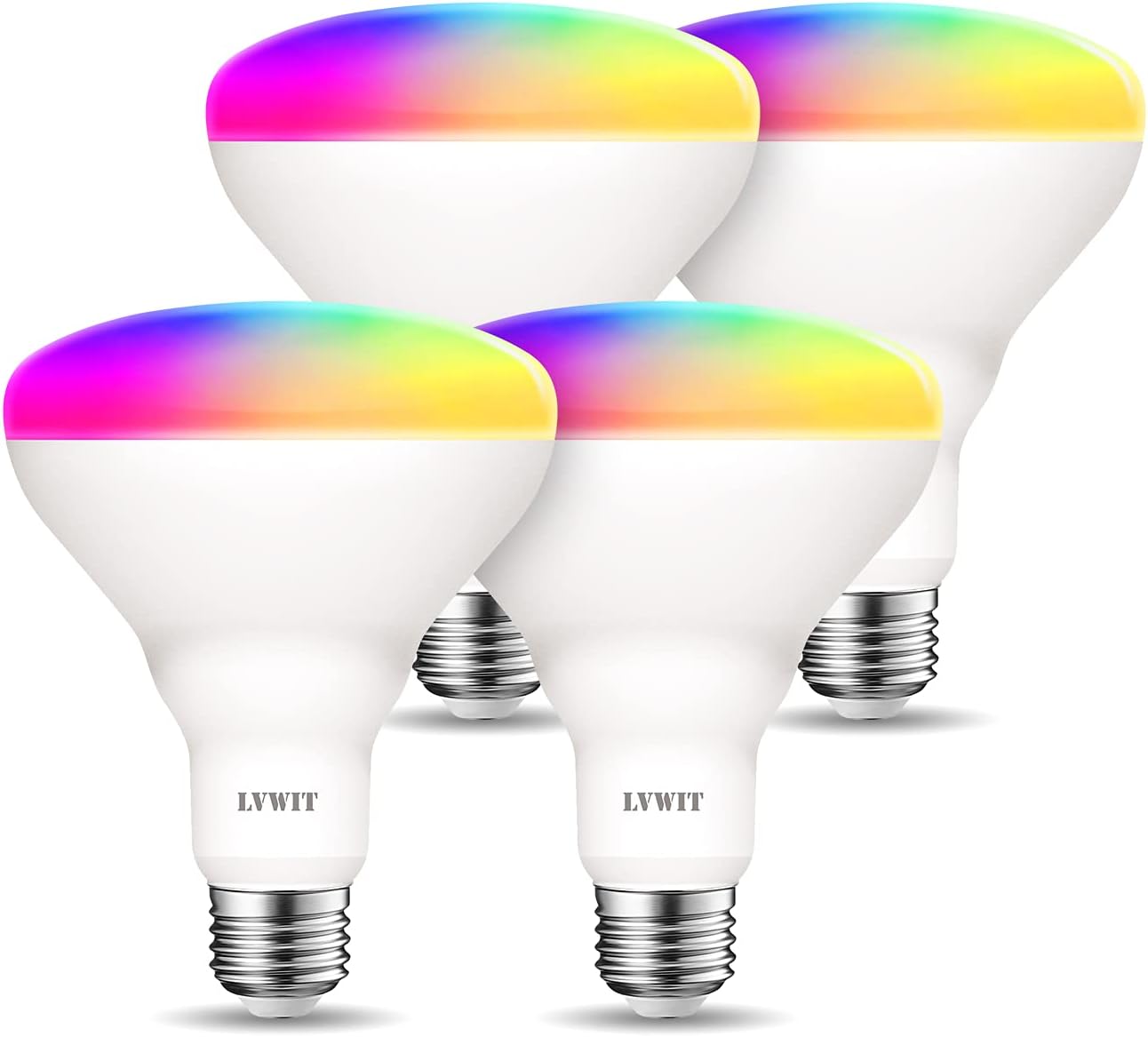 Amazon.com: LVWIT Smart Light Bulb BR30 RGB Color Changing LED WiFi ...