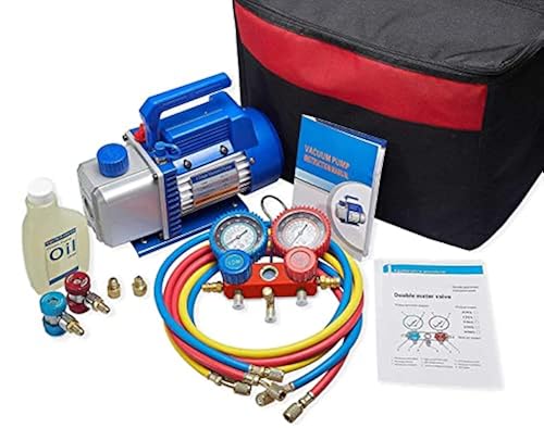 New Position 4CFM 1/3HP Air Vacuum Pump HVAC A/C Refrigeration Tool Kit ...