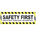 Amazon.com: 4 Less Co 18x48 Inch SAFETY FIRST Vinyl Banner Sign yb ...