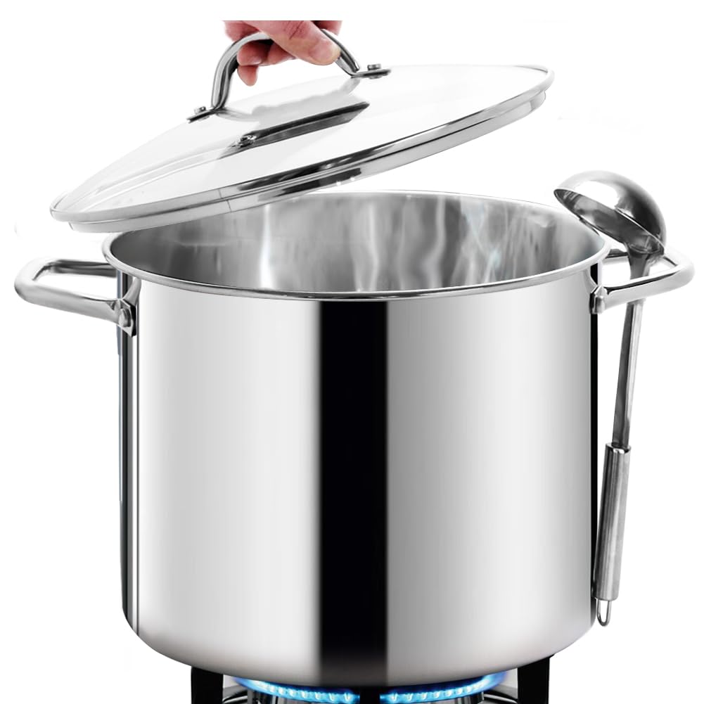 Mua HOMICHEF 16 Quart LARGE Stock Pot with Glass Lid - NICKEL FREE ...