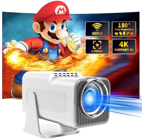 Mini Projector 4K Supported, Portable Projector with 270° Rotatable ...