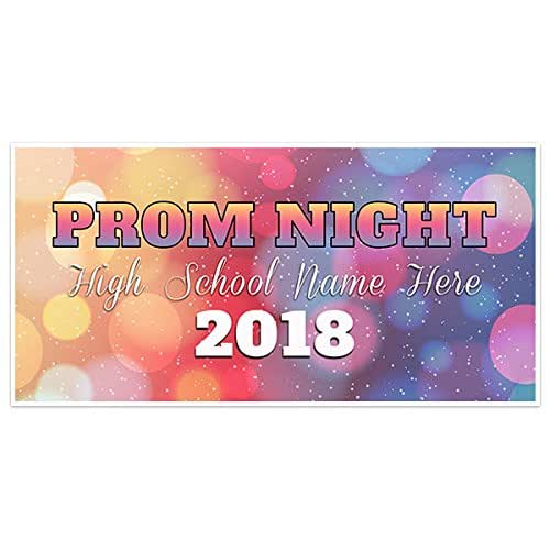 Amazon.com: Colorful Bokeh Prom Banner Personalized School Dance Party ...