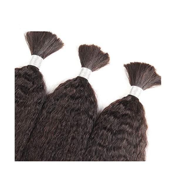 Kinky Straight Human Braiding Hair Bulk Bundle No Weft 100% Coarse Yaki ...