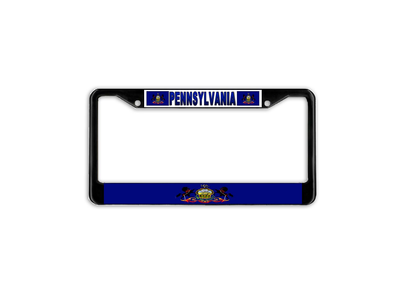 Amazon.com: Pennsylvania State Flag Black Metal Car Auto License Plate ...