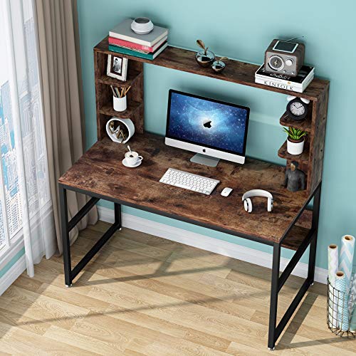 Tribesigns 47 Inches Computer Desk With Hutch Modern Writing Desk With