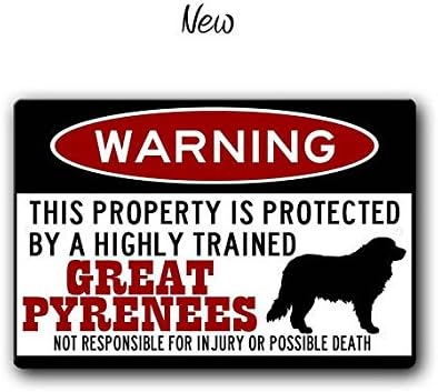 Amazon.com: Great Pyrenees Sign,Funny Metal Signs,Dog warning Sign ...