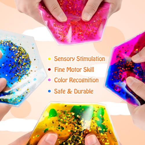 Onyoloy Sensory Soft Gel Liquid Toys: Sensory Fidget Hexagon Liquid ...