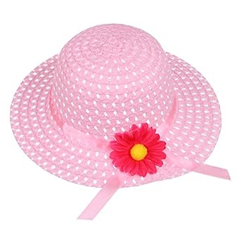 Girls Sunflower Straw Tea Party Hat Set (9 Pcs, Assorted Colors) - Epic ...