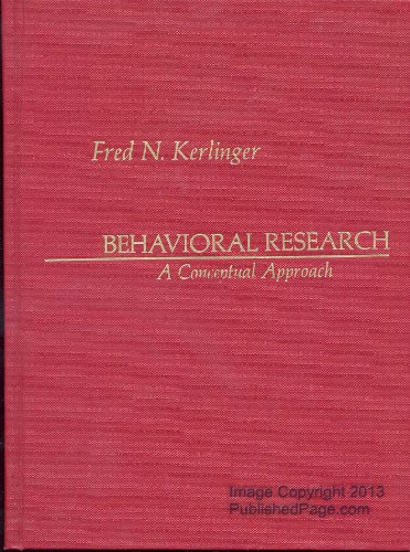 Amazon.com: Behavioral Research: A Conceptual Approach: 9780030133312 ...
