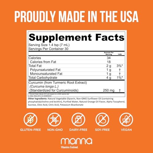 Manna Vitamins Evolved Liposomal Liquid Curcumin For Advanced ...