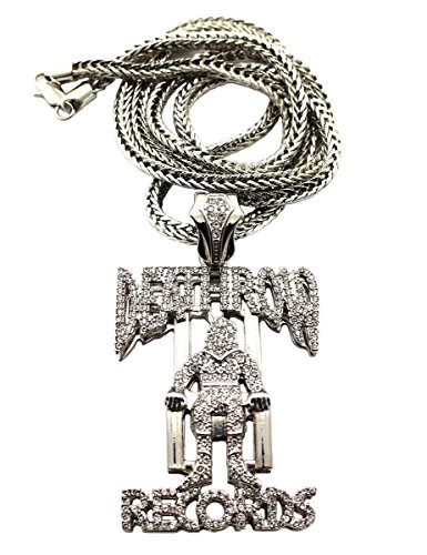 Buy Mens Iced Out Hiphop Silver Tupac Deathrow Records Pendant Franco ...