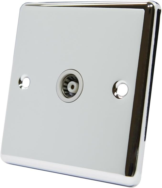 AET cpc1gtvwh 1-Gang klassischen Chrom poliert Koaxial-Buchse TV ...