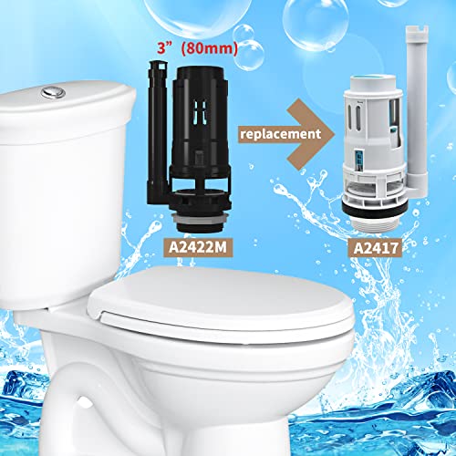 R&T A2422M 3" Dual Flush Valve with Push Button Dual Flush Toilet ...