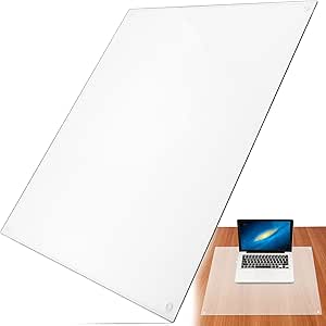 Amazon.com : 19" x 24" Tempered Glass Desk Mat to Protect Your Desk ...