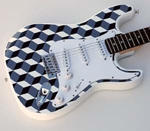 Amazon.com: NEW COOL CUSTOM STRAT BODY 3D CUBIC TOP ELECTRIC GUITAR ...