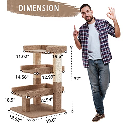 Naomi Home Nala Cat Tree for Large Cats, Cat Activity with Scratching ...