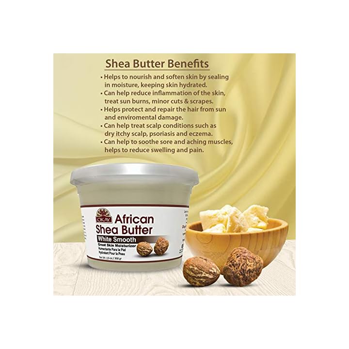 OKAY SHEA BUTTER JAR WHITE 13oz weight (16oz jar size) - Black Hair ...