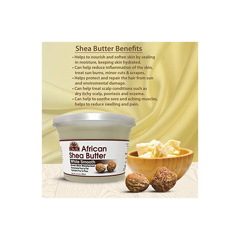 OKAY SHEA BUTTER JAR WHITE 13oz weight (16oz jar size) - Black Hair ...