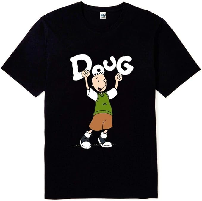 New Doug Cartoon Character Tv Series Men's Black Color T Shirt Size S ...