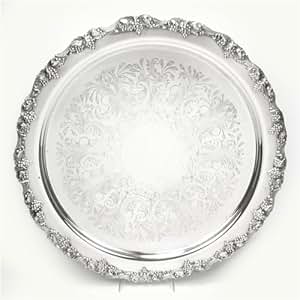 Amazon.com | Round Tray by Sheridan Silver Co, Inc, Silverplate, Grape ...