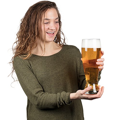 Oversized Extra Large Giant Beer Glass - 53oz - Holds up to 4 Bottles ...