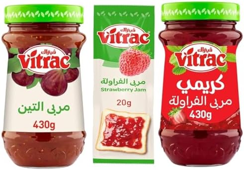 Vitrac Jam Flavors Bundle (Pack of 24 Sachets 20 gm Strawberry - Fig ...