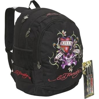 Amazon.com | ED HARDY B1BRULKS Bruce Love Kills Slowly Backpack | Kids ...