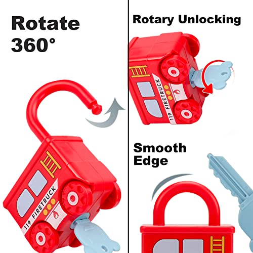 Bokoeiei Kids Learning Locks and Keys Car Toys Sorting & Matching ...