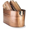 Amazon.com: Plow & Hearth Galvanized Steel Firewood Bucket with Wrought ...