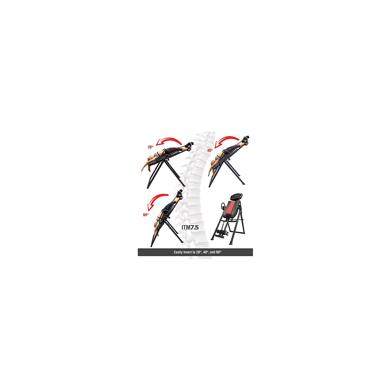 Health Gear ITM7.5 Big & Tall Inversion Table - 400 lbs, 5'1" - 7'0"