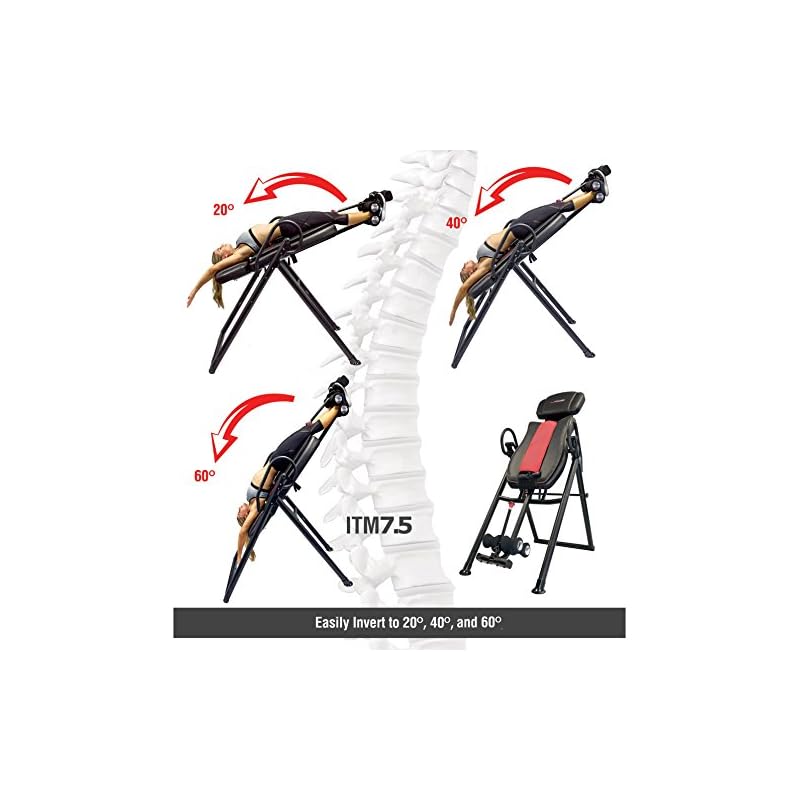 Health Gear ITM7.5 Big & Tall Inversion Table - 400 lbs, 5'1" - 7'0"