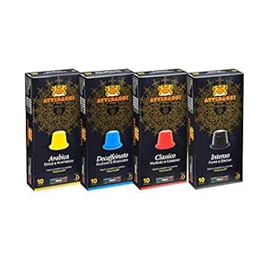 Attibassi Nespresso Compatible Coffee Capsules Sample Pack, 40 Pods ...