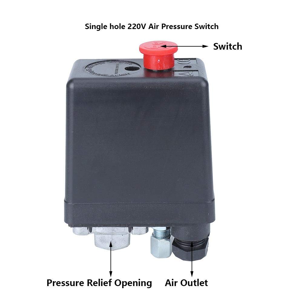72.5~175psi Air Compressor Pressure Control Switch, G1/4″ Single Hole ...