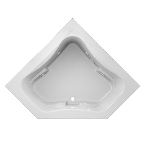 JACUZZI SIGNATURE Acrylic Corner Drop-In Bathtub with Jets, Slip ...
