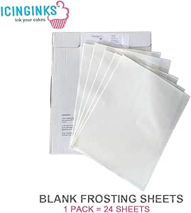 Icinginks 24 Frosting Sheets 8.5” X 11”, Icing Sheets for Cake Toppers ...
