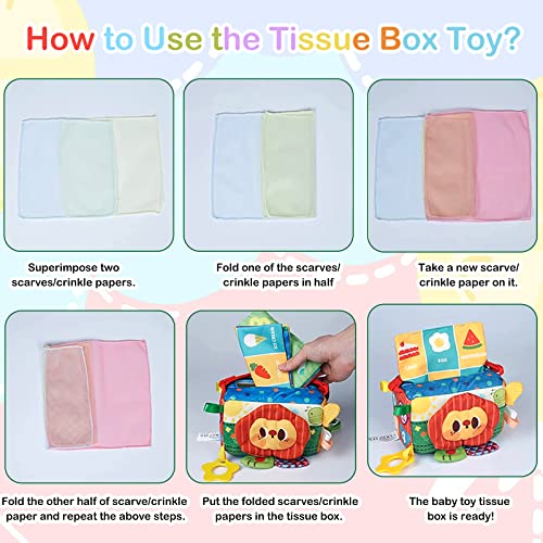Charmspal Baby Tissue Box Toy - Sensory Tissue Box Toy for Baby Push ...
