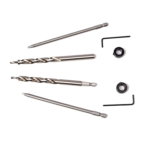 PANOVOS (2PCS)1/4" Hex Shank Pocket Hole Drill Bit + 3/8"(9.5mm ...
