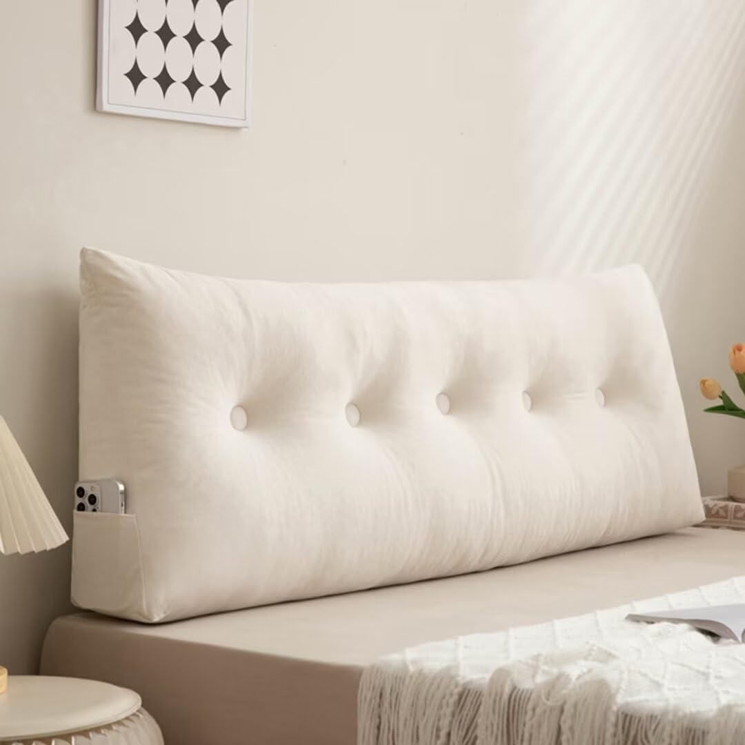 UUluhao Twin Headboard Wedge Pillow Beige Bed Wedge Pillow for ...
