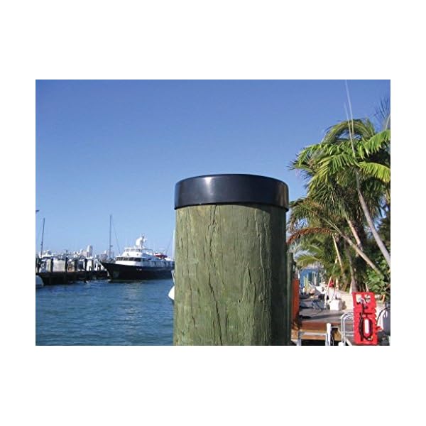 FLAT Pilling Black Plastic Marine Dock Piling Cone Cap Boat Pylon Edge ...
