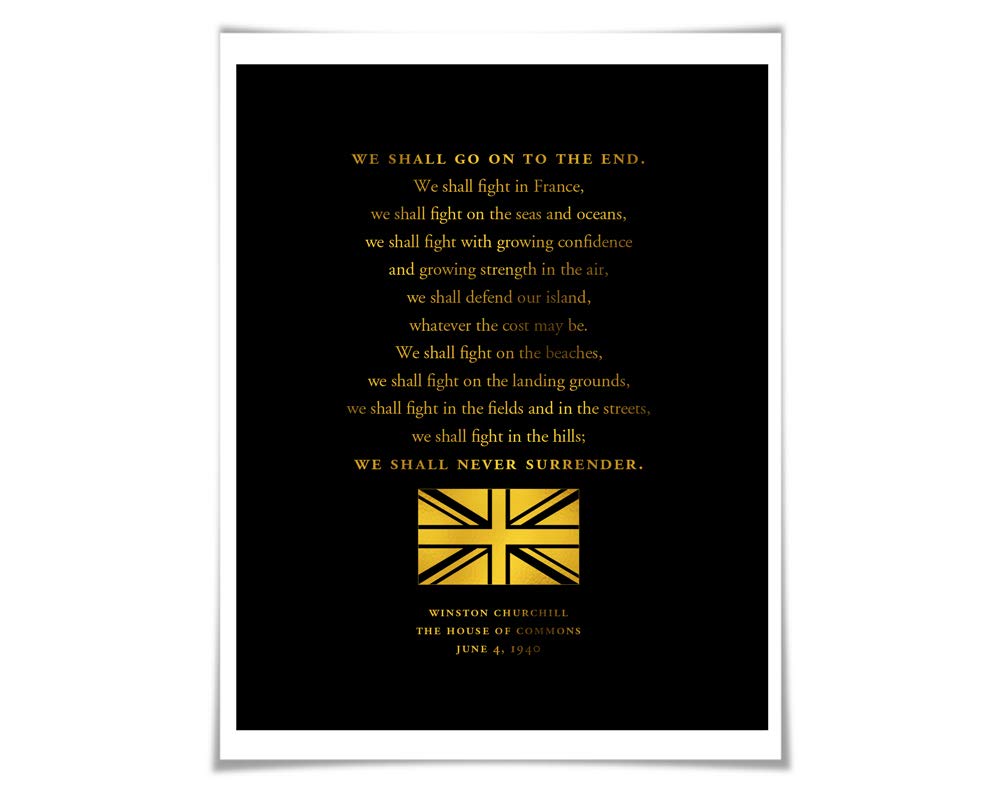 Amazon.com: Winston Churchill Gold Foil Art Print. 36 Background ...
