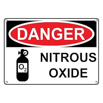 Amazon.com: Weatherproof Plastic OSHA Danger Nitrous Oxide Sign with ...