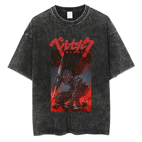 Pooyikoi Men's Y2K 90s Vintage Berserk Anime Graphic Shirts Summer ...