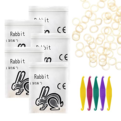 500 Pack Orthodontic Elastic Rubber Bands with Elastics Placers, 4.5 Oz ...