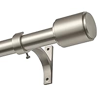 Amazon Basics 1-Inch Wall Curtain Rod with Cap Finials - 36 to 72 Inch ...